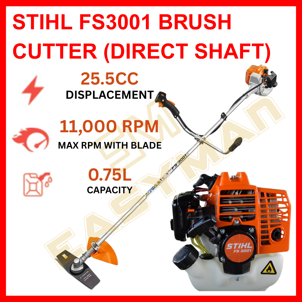 STIHL FS3001 DIRECT SHAFT BRUSH CUTTER (FREE GIFT) ORIGINAL | Shopee ...