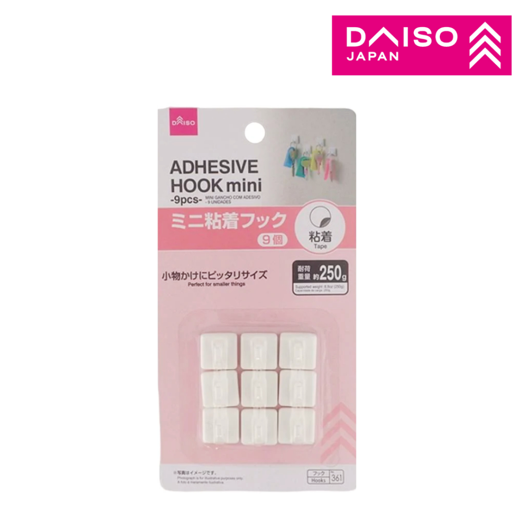 DAISO Adhesive Hook Super Mini 9pcs | Shopee Malaysia