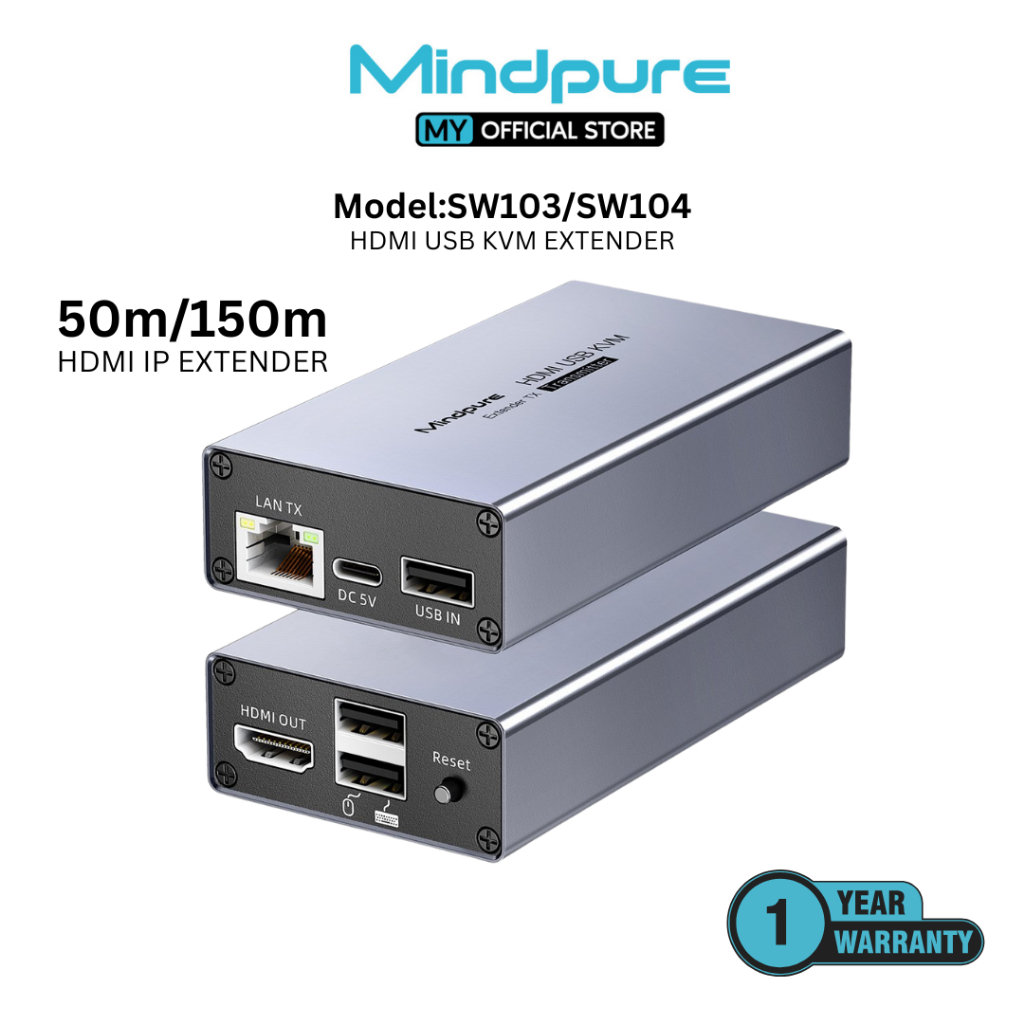 Mindpure SW103/SW104 1080P HDMI USB KVM IP Extender 50m/150m over Cat6 ...