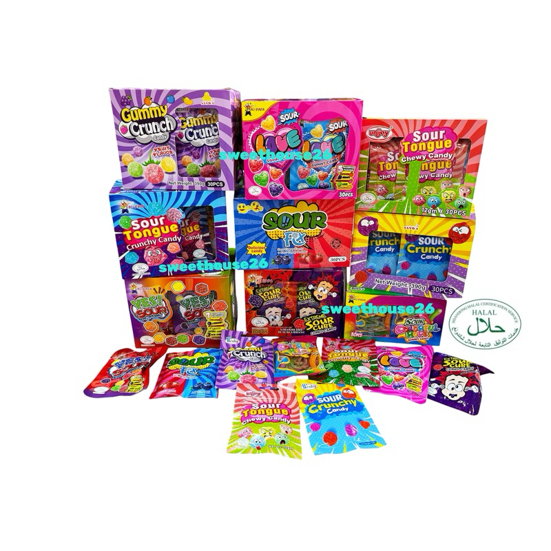 Sanwa So Sour / Sour Crunchy / Sour Tongue Chewy Candy Mix Fruit ...