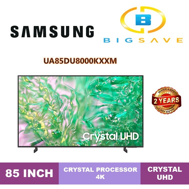 SAMSUNG 85" UA85DU8000KXXM CRYSTAL UHD DU8000 4K SMART TV | Shopee Malaysia