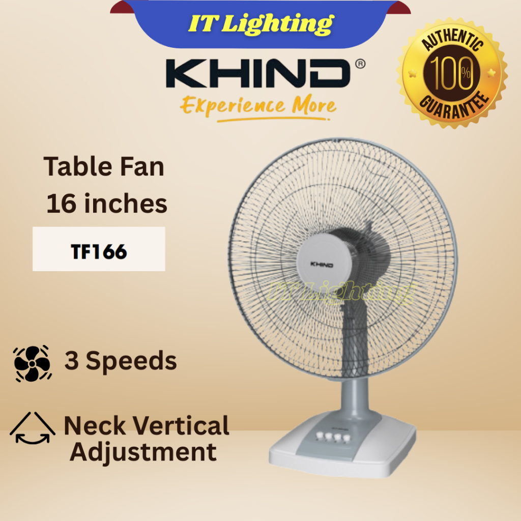KHIND 16' Table fan Desktop fan 16 inch 3 speeds Grey | Shopee Malaysia