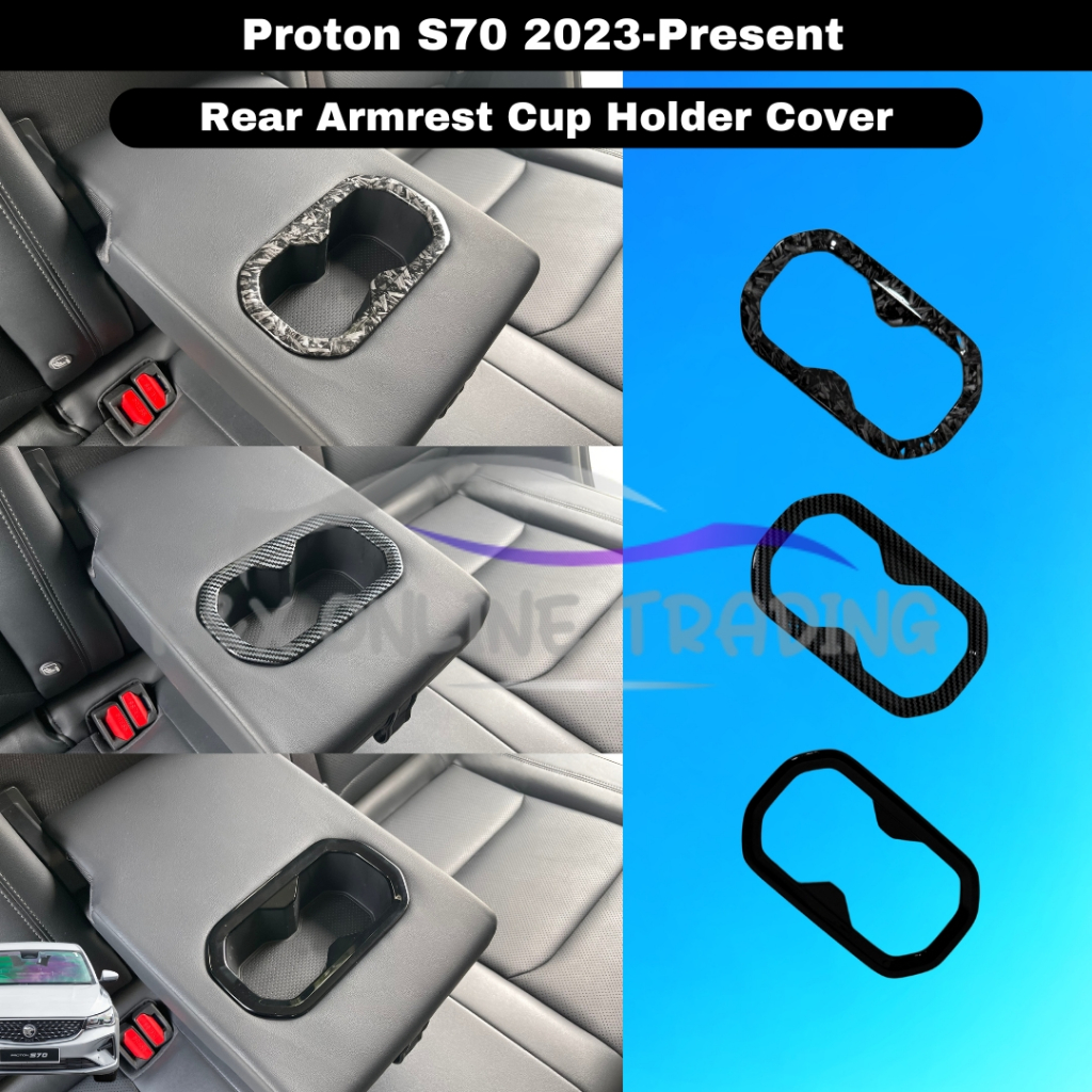 Proton S70(SS11) 2023-2025 Forged Carbon Trim&Glossy Black Rear ArmRest ...