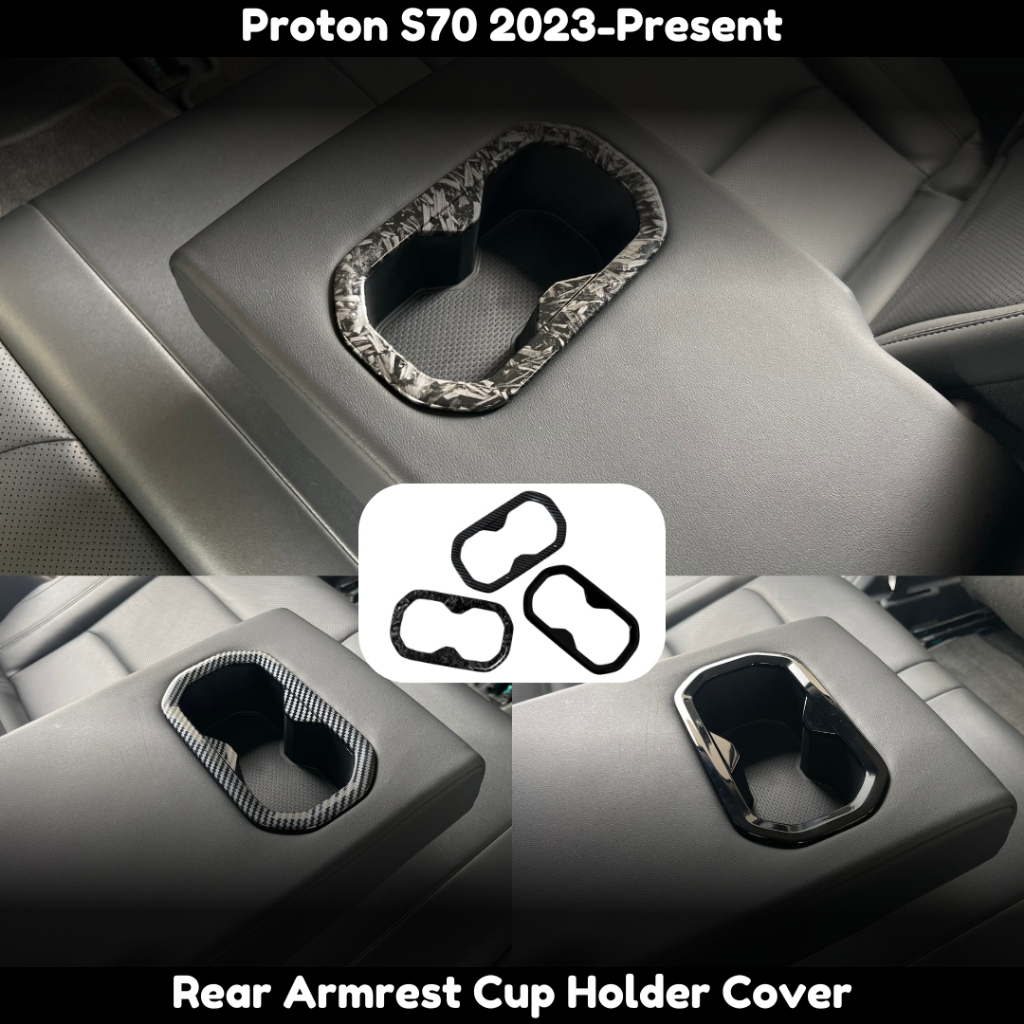 Proton S70 2023-2025 Carbon Trim&Glossy Black Rear Cup Holder Panel ...