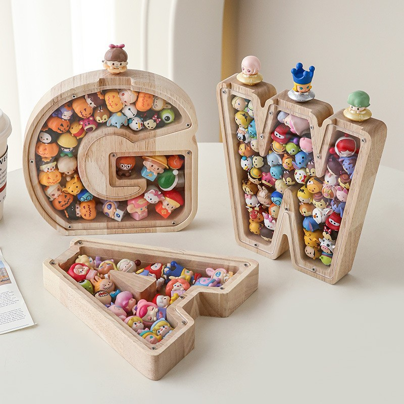 Transparent Cute Display Box Letter Storage Piggy Bank Gacha Photo ...