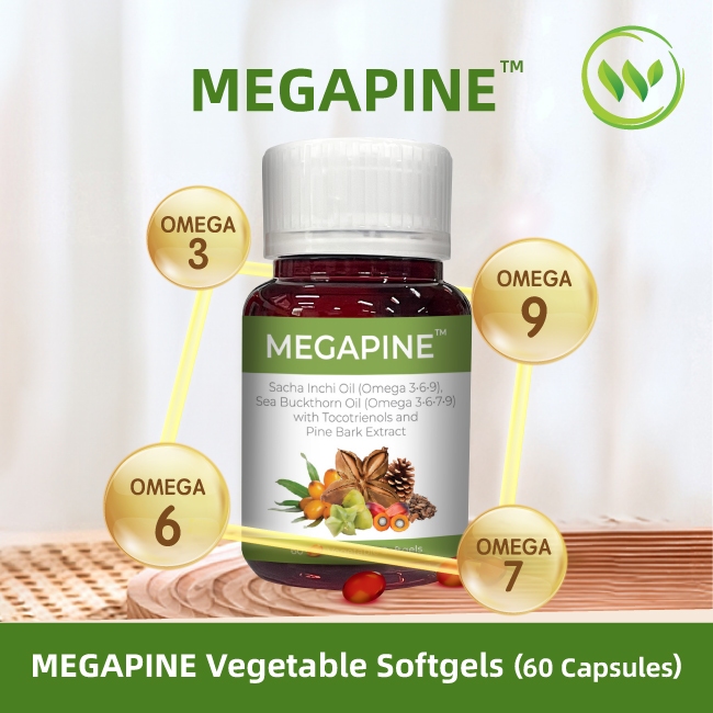 [Official | 100% Authentic] MEGAPINE (OMEGA 3-6-7-9)60'SOFGELS | Shopee ...