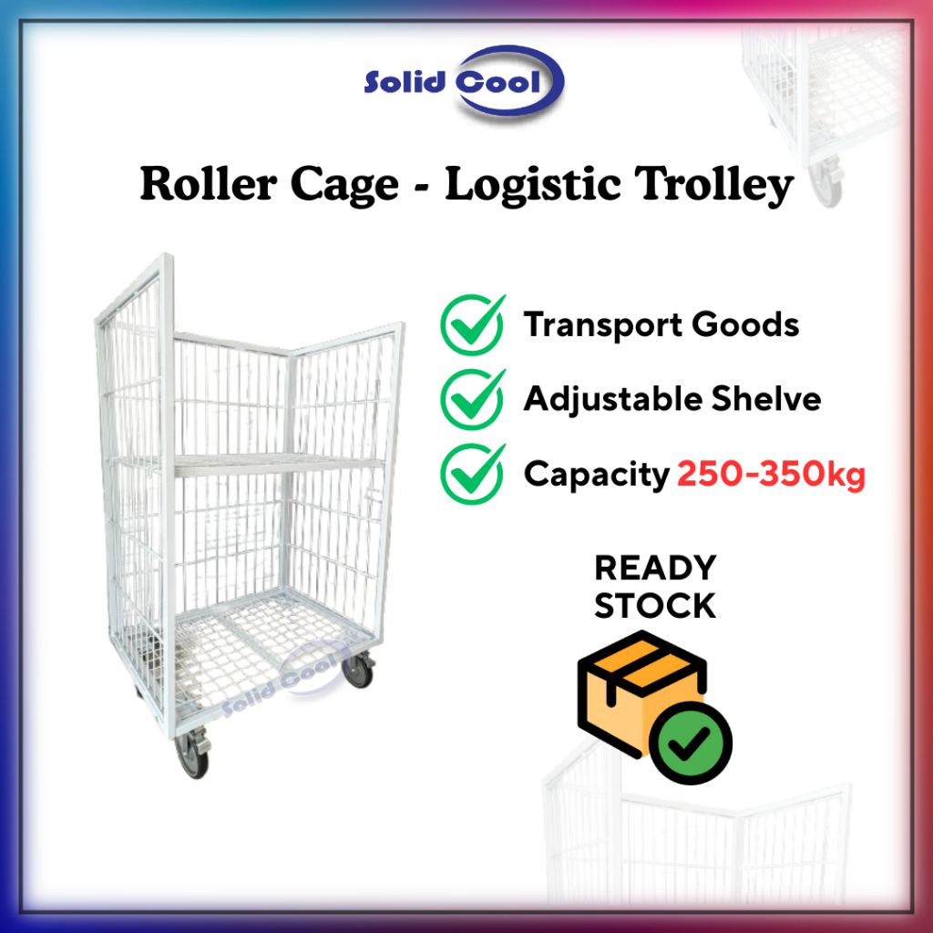 [ SOLID COOL ] ROLLER CAGE LOGISTIC TROLLEY 250 300 KG | Loader Work ...