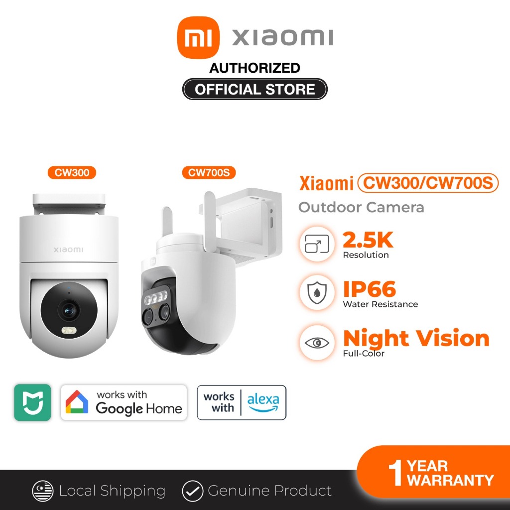 Xiaomi Outdoor Camera CW300/CW700S CCTV | 4MP 2.5K UHD Resolution | IP66 | Full-Colour Night ...
