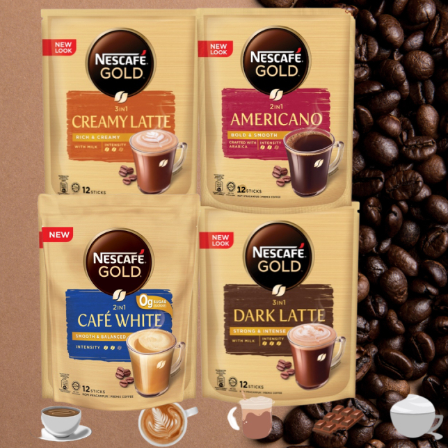 NESCAFE Gold 2 in 1 & 3 in 1 – Cafe White, Americano, Creamy & Dark ...