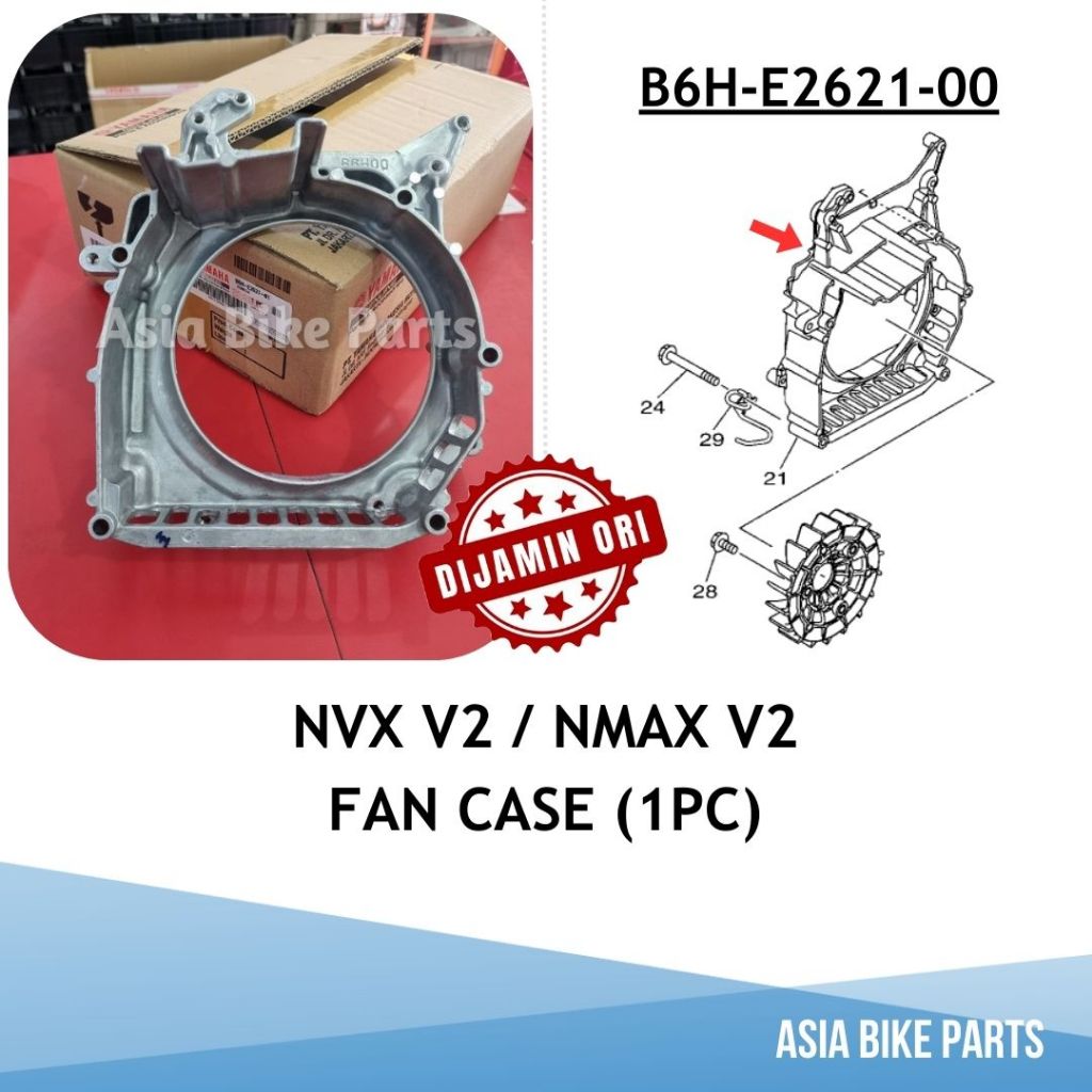 Yamaha Original NVX V2 / NMAX V2 Fan Case Radiator Casing Kipas - B6H ...