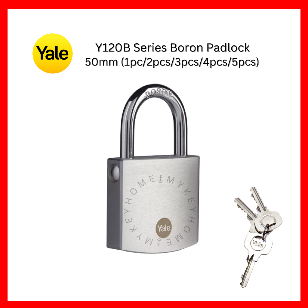 Yale Padlock Y120B/50 Boron Padlock Series Chrome Finish | Shopee Malaysia