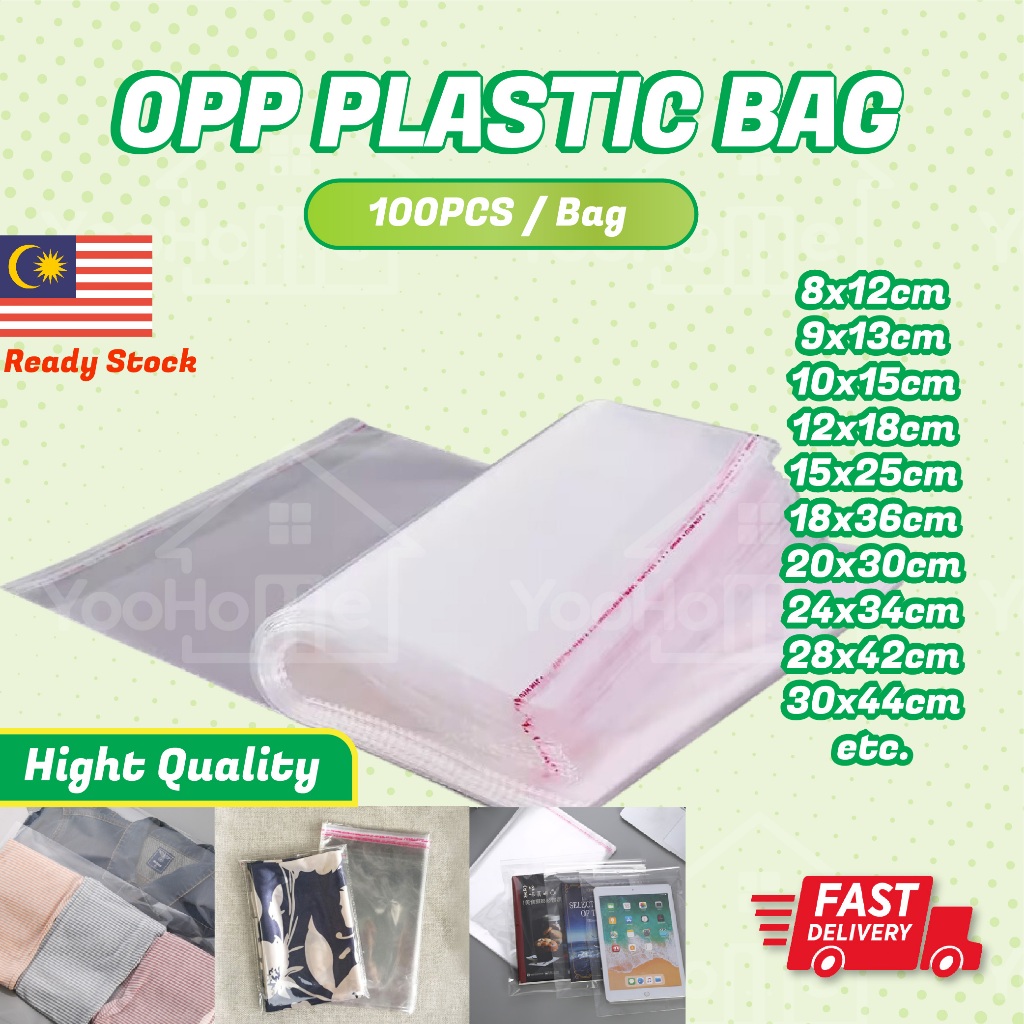 OPP / CPP Plastic Bag Transparent Self Adhesive Seal Book Packaging Beg Tudung Baju Kurung ...