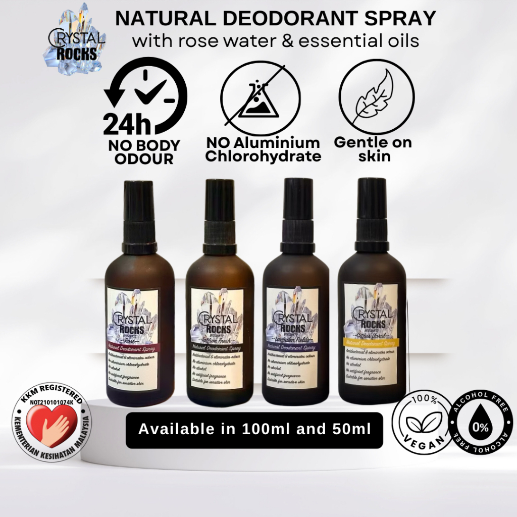 Crystal Rocks Natural Tawas Deodorant Spray/Crystal Deodorant Spray ...