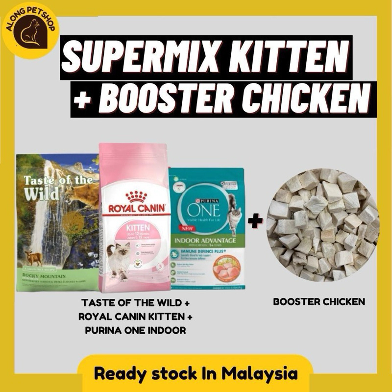 SUPER PREMIUM MIX KITTEN + BOOSTER GEMUK CHICKEN | Shopee Malaysia
