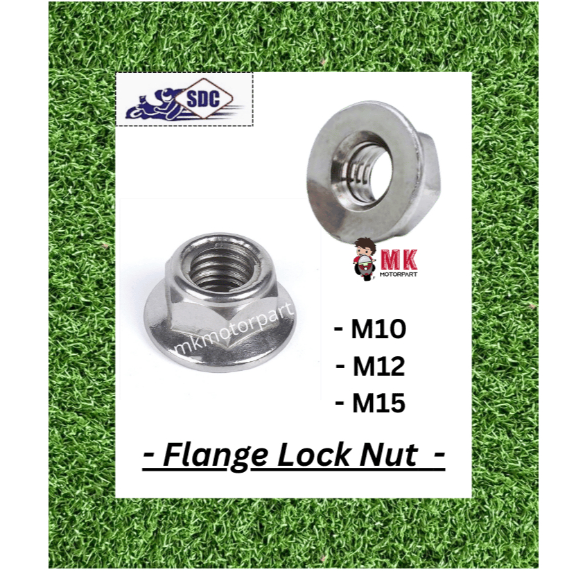 LOCK NUT M10 / M12 / M15 Motorcycle Front Rear Wheel Swing Arm Fork ...