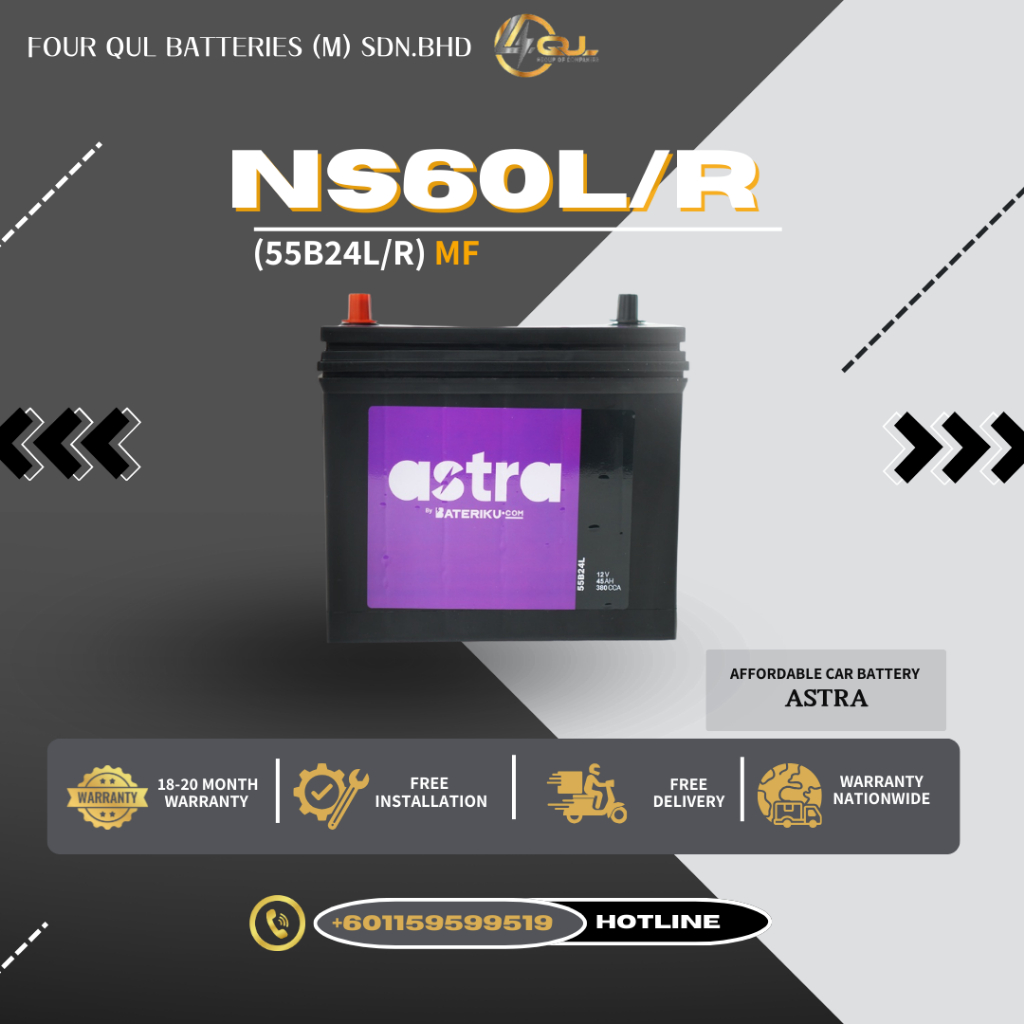 BATERI KERETA | NS60L/R | 55B24L | MF| ASTRA | Shopee Malaysia