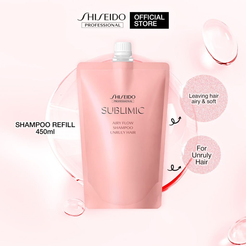 SHISEIDO PROFESSIONAL Sublimic Airy Flow Shampoo Refill For Frizzy & Unruly Hair (450ml ...