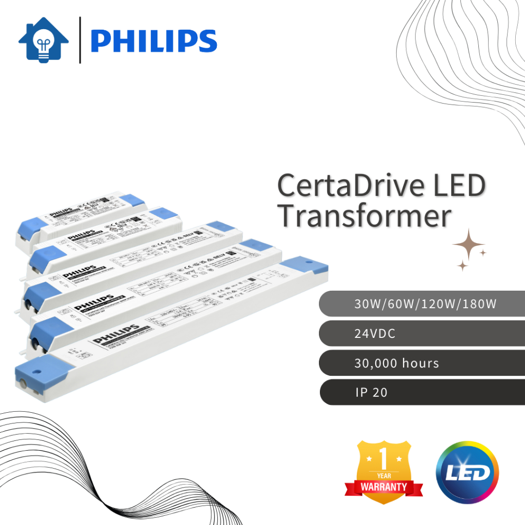 PHILIPS 24VDC CertaDrive 30W 60W 120W 180W 250W LED Transformer | Shopee Malaysia