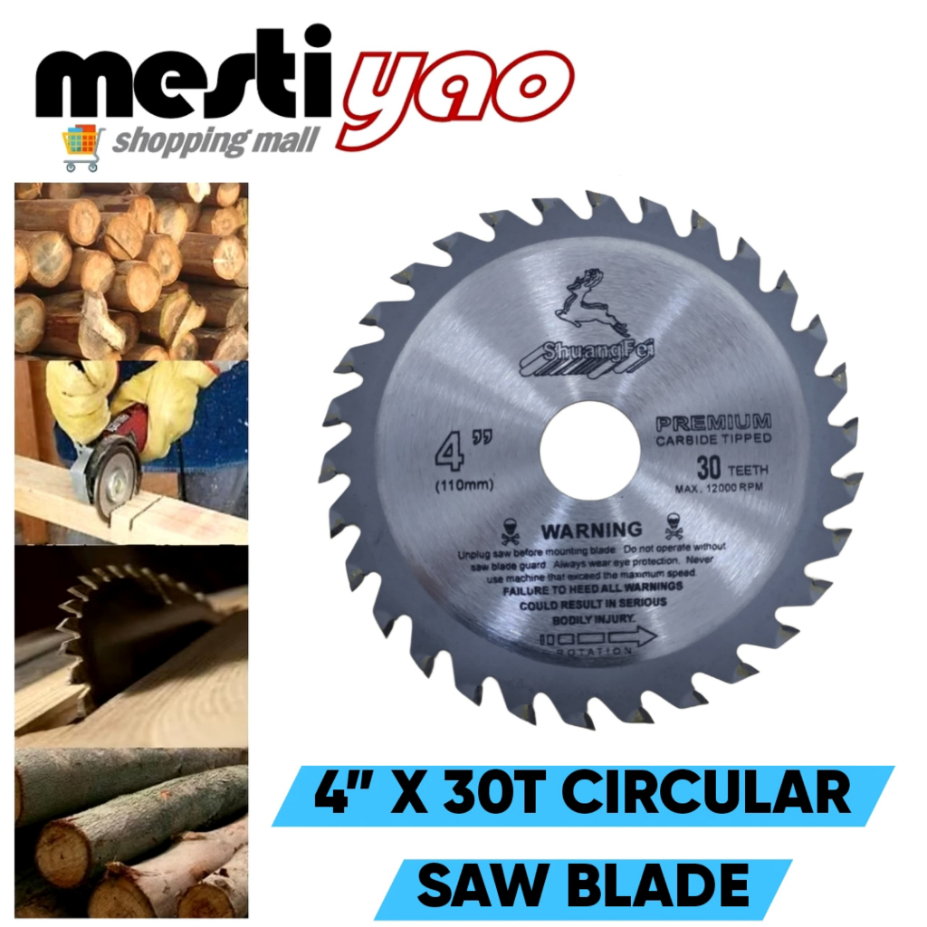 4" x 30T Wood Circular Saw Blade 4-Inch 30 Teeth Cutting Wood/Mata ...