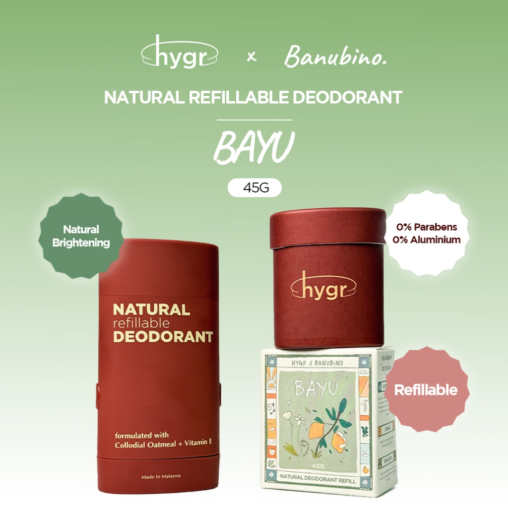 hygr Natural Refillable Deodorant Stick - Bayu (40g) | Shopee Malaysia