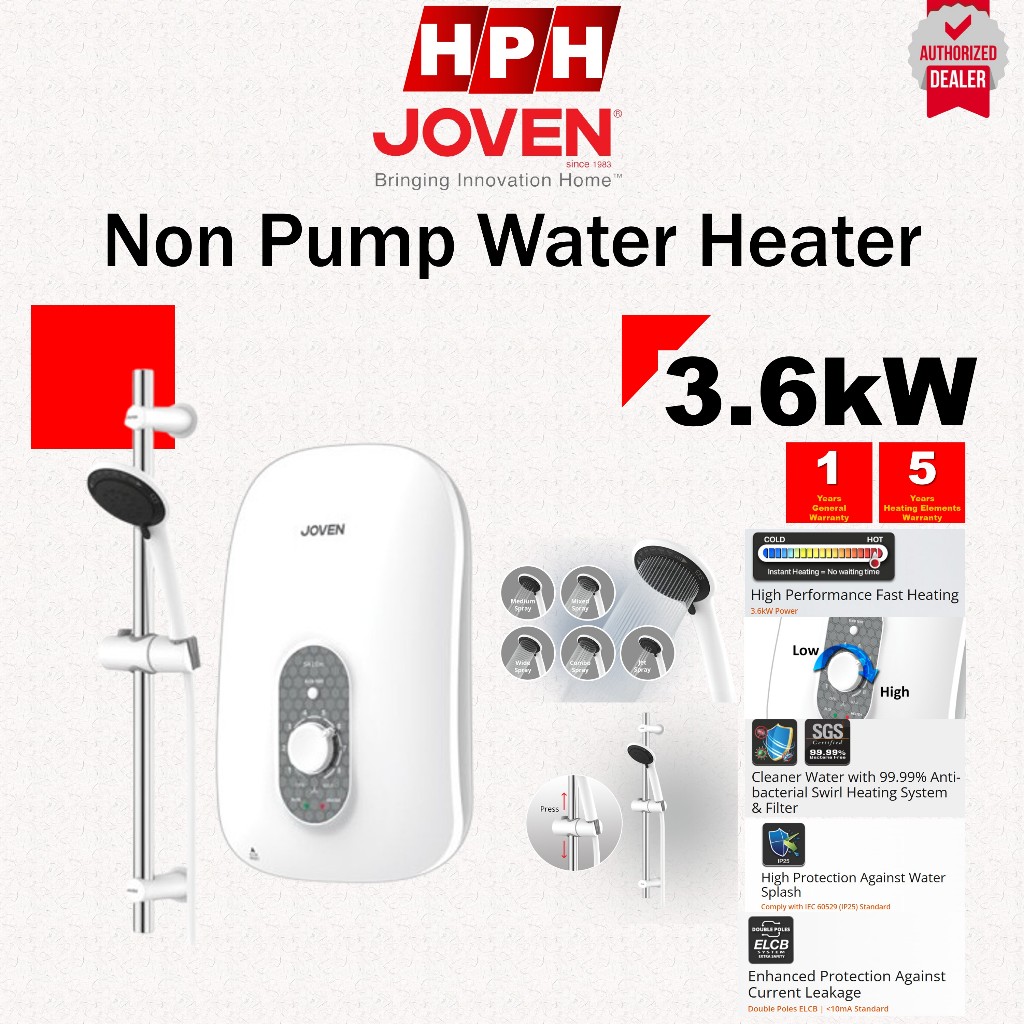 JOVEN WATER HEATER SA Series | SA8E | SA10E | SA15M | SA20E Pemanas Air ...