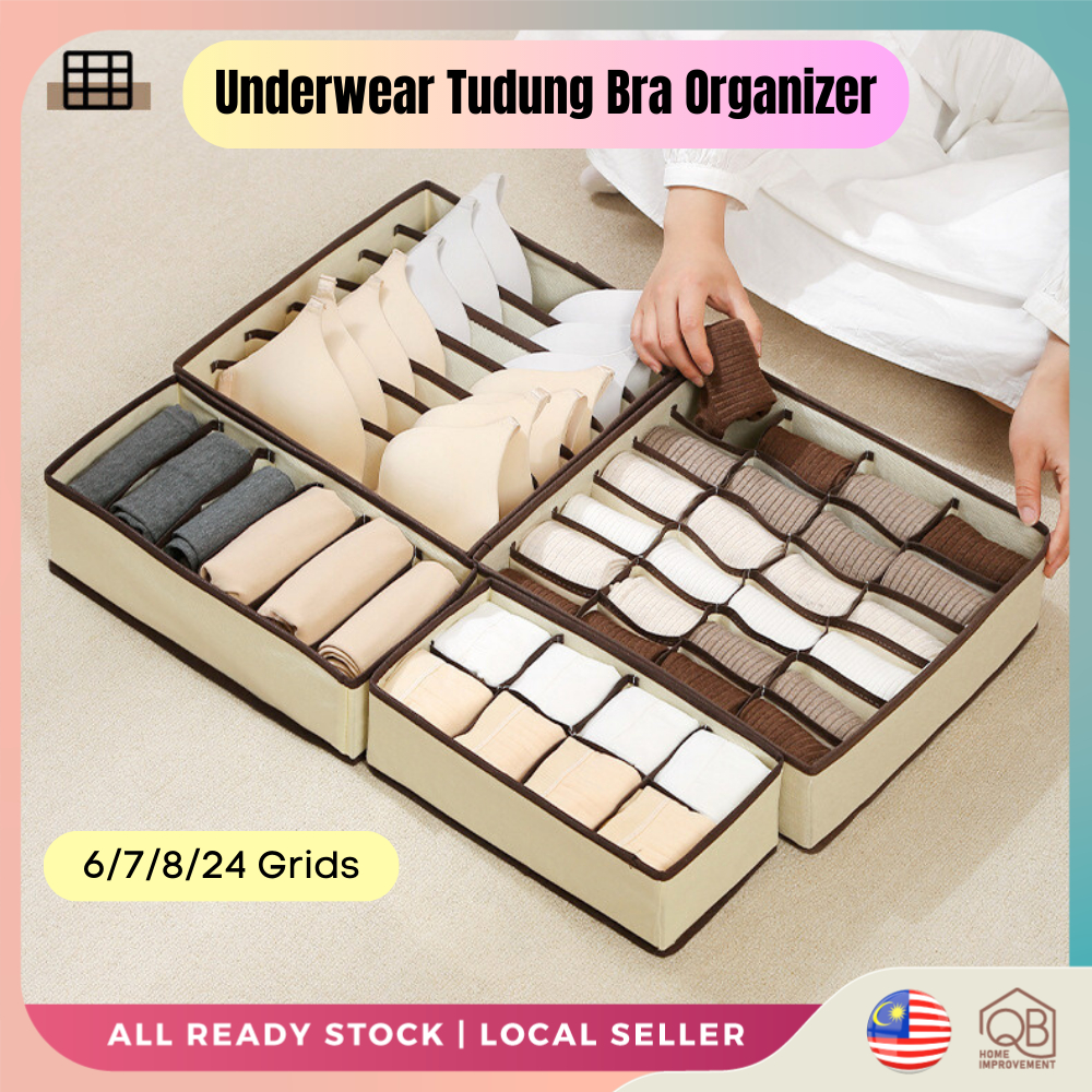 Underwear Storage Box Foldable Socks Bra Panties Tudung Organizer ...