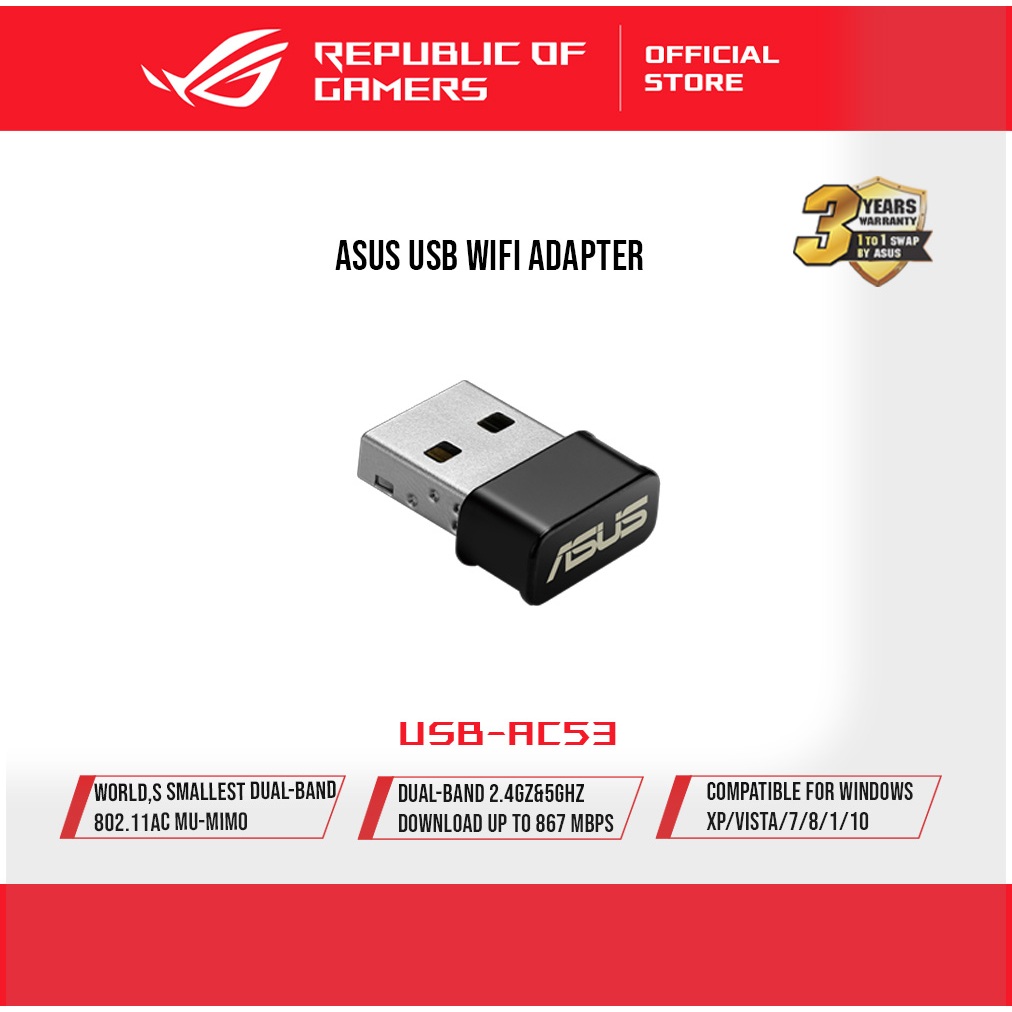 USB-AC53 Nano AC1200 Dual-band USB Wi-Fi Adapter | Shopee Malaysia
