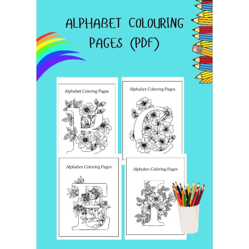 A-Z Alphabet Colouring Worksheets (PDF) | Shopee Malaysia