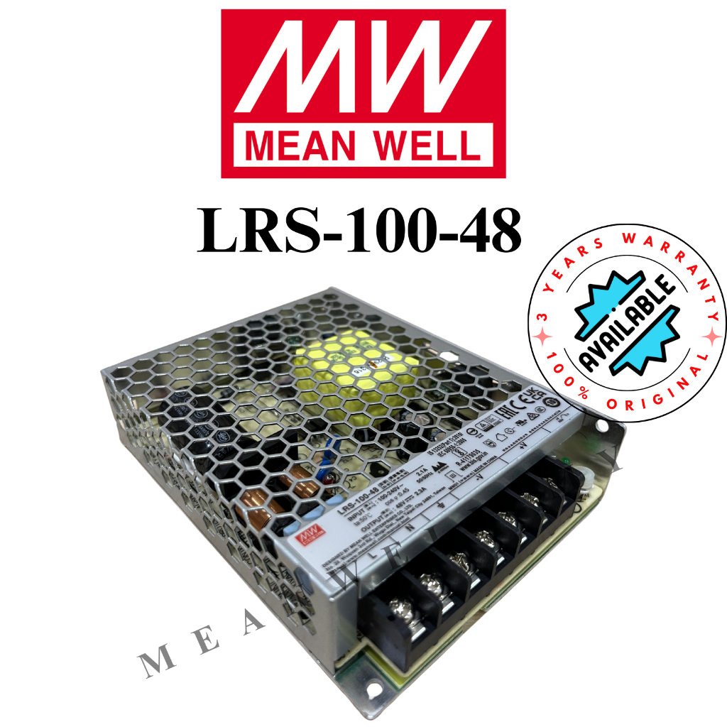 Mean Well LRS-100-48 100W 48V 2.3A MeanWell Single Output Switching Power Supply ~ 3 YEARS ...