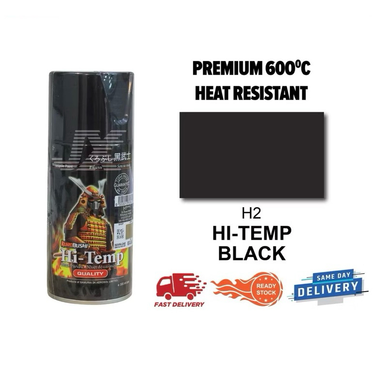 Samurai H2 Hi-Temp Tahan Panas High Temperature Motor Exhaust H2 Black ...