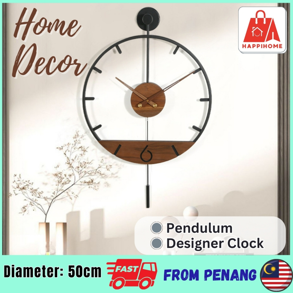 Minimalist Wall Clock Living Room Modern Jam Dinding Ruang Tamu Moden ...