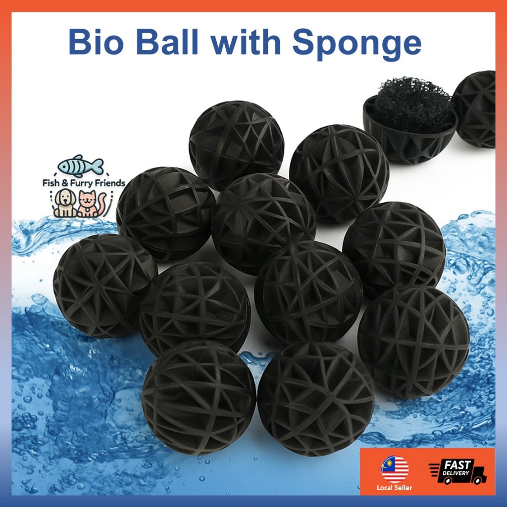 🔥Ready Stock🔥Aquarium Fish Tank Bioball Bio Ball with Sponge 16/26/36 ...