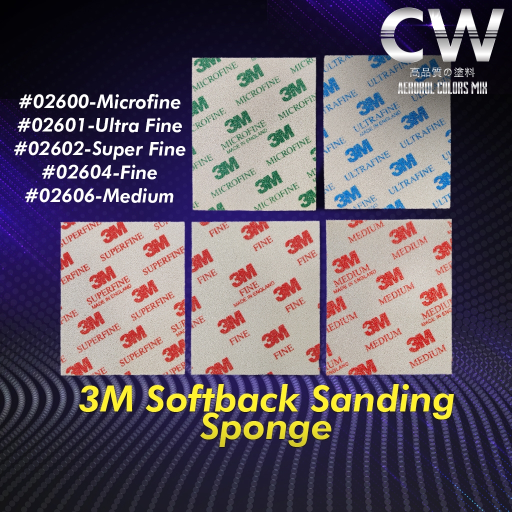 3M Microfine Ultrafine Superfine Fine Medium Softback Sanding Sponge ...