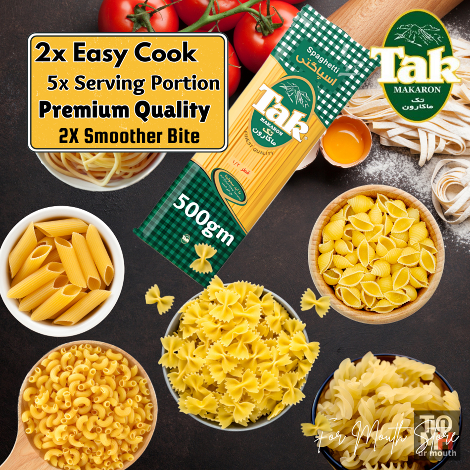 500gm TAK MAKARON Spaghetti Farfalle Pasta Spaghetti Macoroni Orzo ...