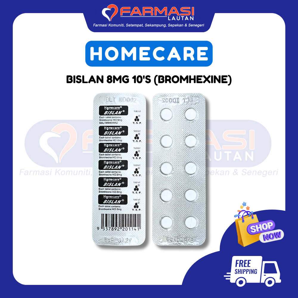 YSP (Homecare) Bislan Bromhexine 8mg Tablet 10's (For Phlegm) | Shopee ...