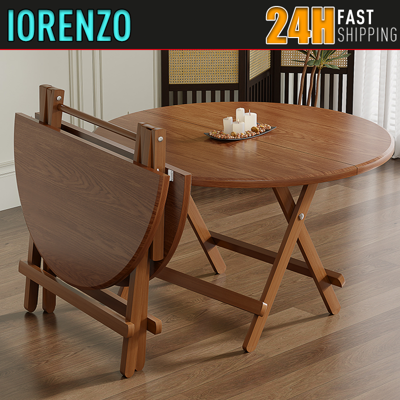 Folding Round Dining Table Home Portable Table Foldable Coffee&Tea Side ...