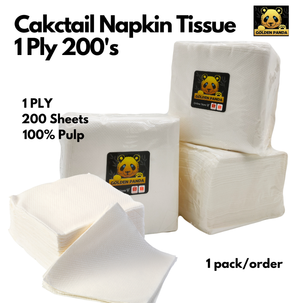 Cocktail Tissue Napkin 1 ply 200 sheets / Pulp Paper Cocktail Tissue ...