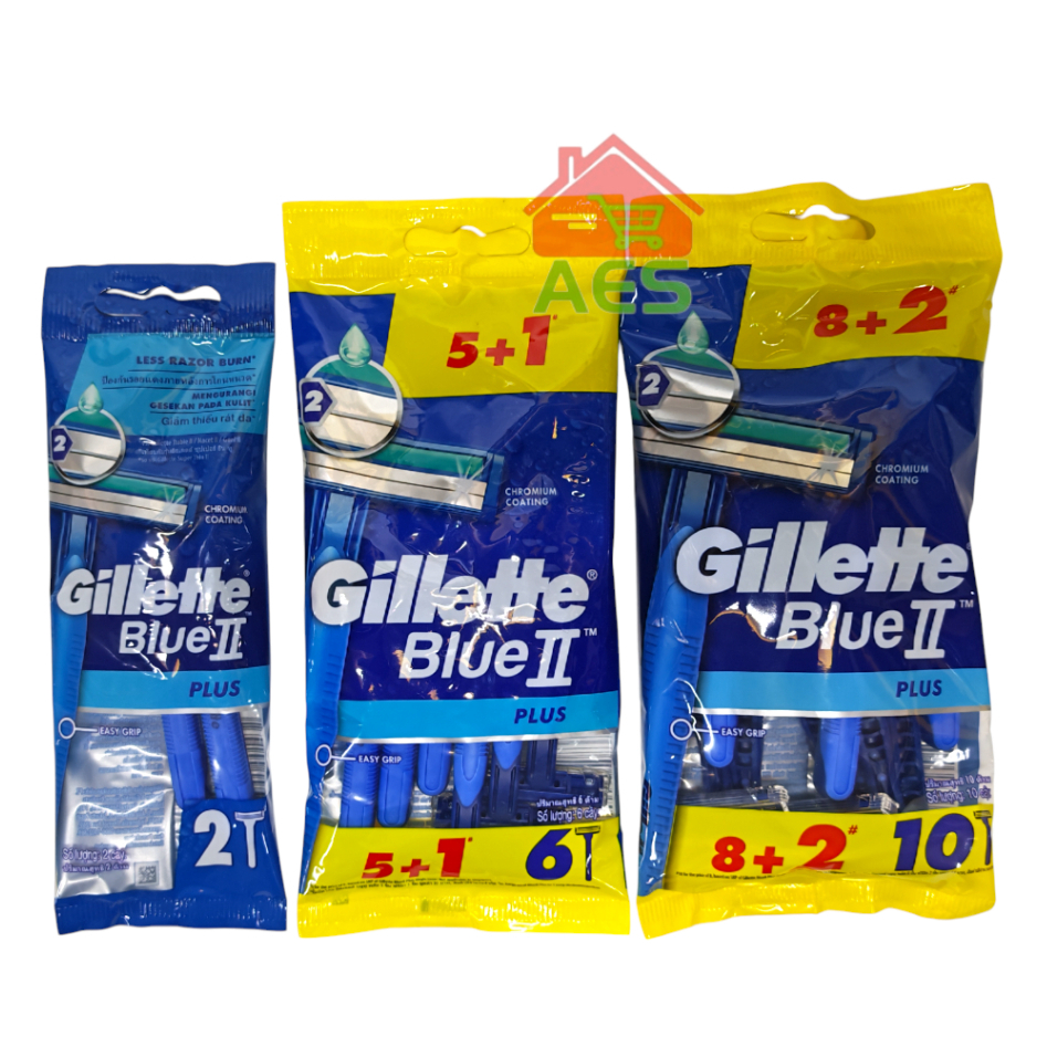 Gillette Blue II Plus Disposable Razors (2s/ 6s/ 10s) | Shopee Malaysia