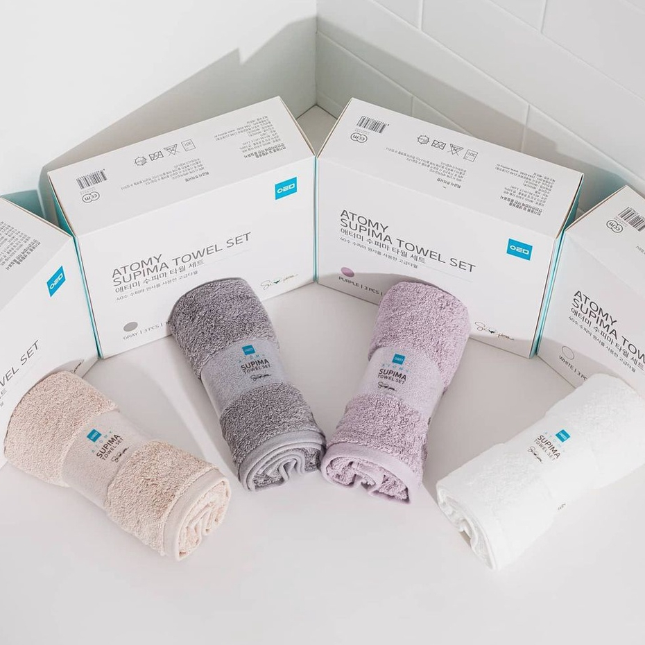 Atomy Supima Towel Set Tuala Atomi 艾多美毛巾 Comfortable, strong water ...