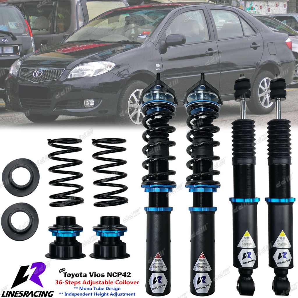 LINES Racing 36 Steps Hi Low Bodyshift Adjustable Suspension Coilover ...