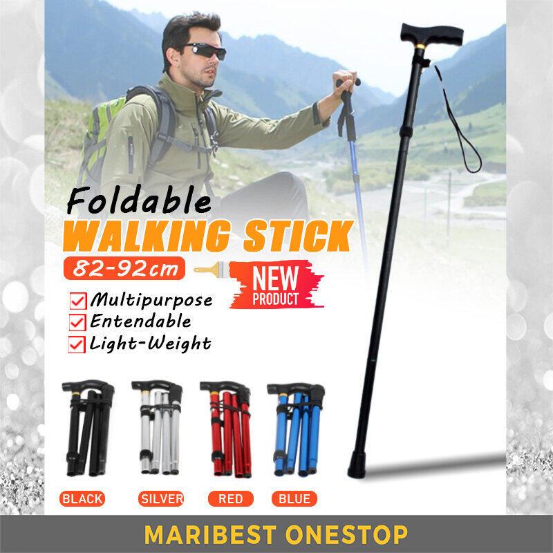 Aluminum alloy folding walking stick telescopic hiking stick non-slip ...