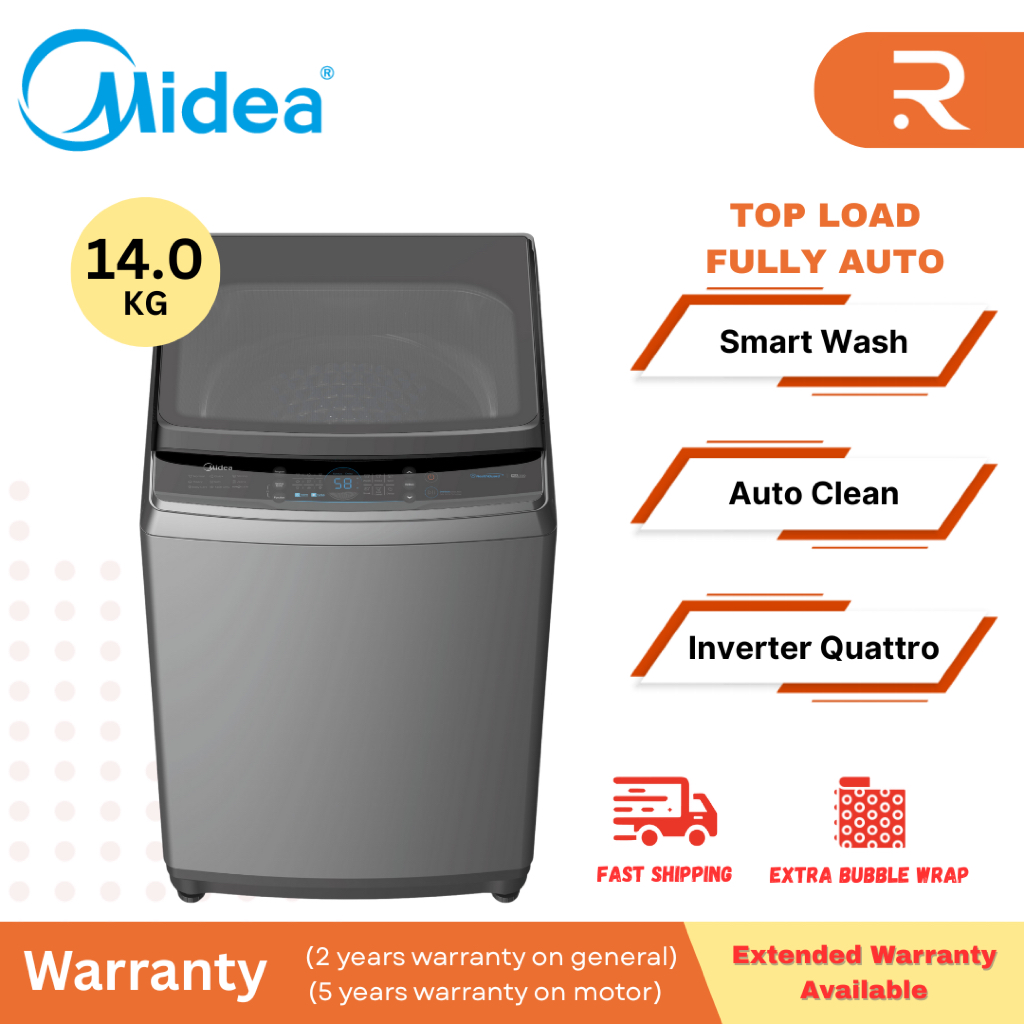 MIDEA 14KG Inverter Top Load Fully Auto Washing Machine MA200W140D ...