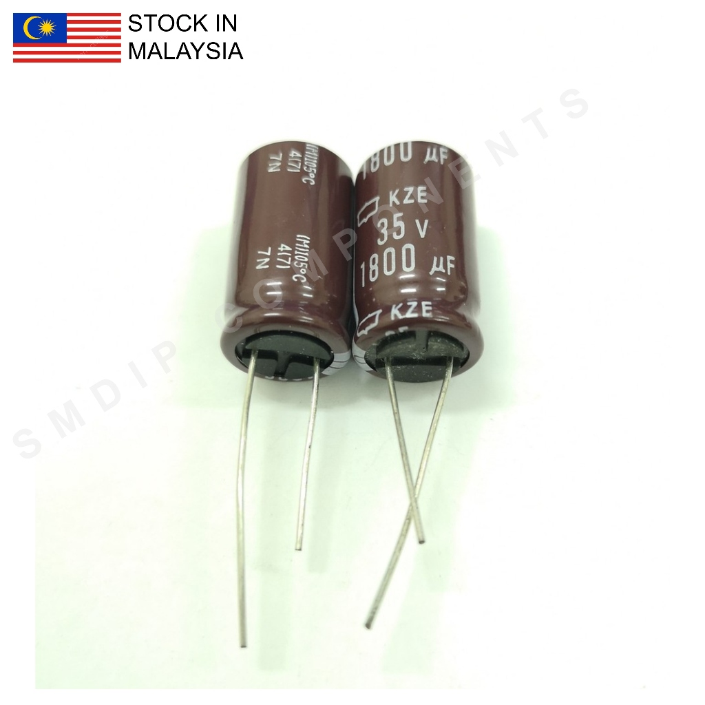 Japanese-Grade 1800uF 35V 105°C, Radial Capacitor, 16mm x 25mm | Shopee ...