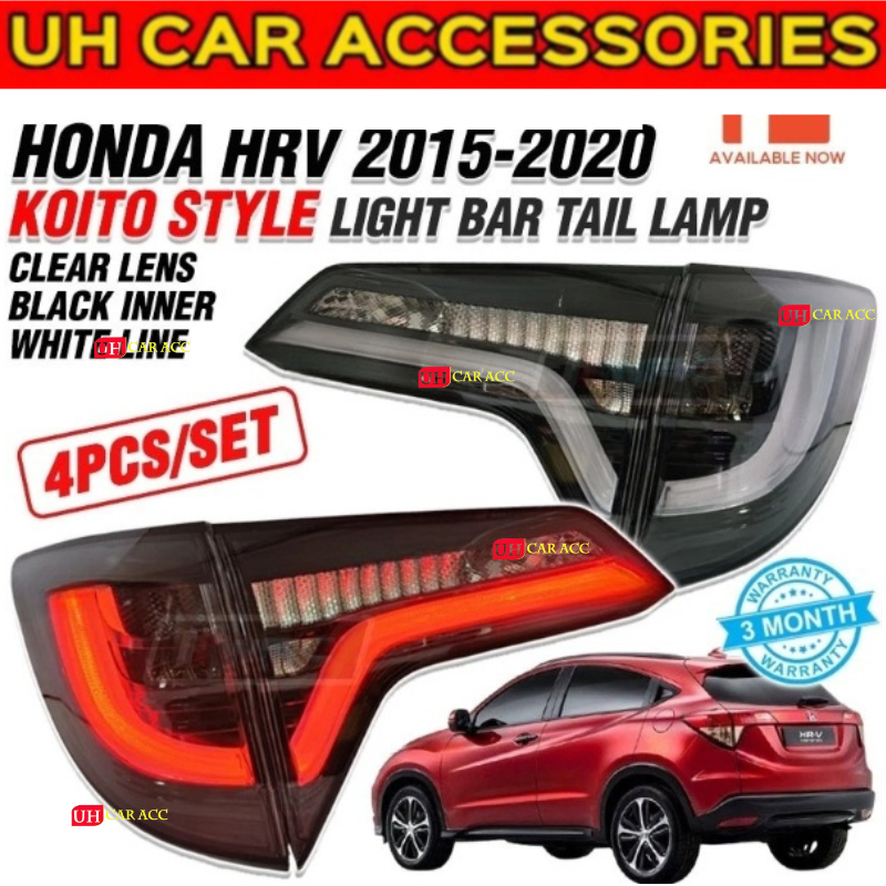 Honda HRV 2015 - 2020 Koito Style Light Bar Tail Lamp ( Clear + Black ...