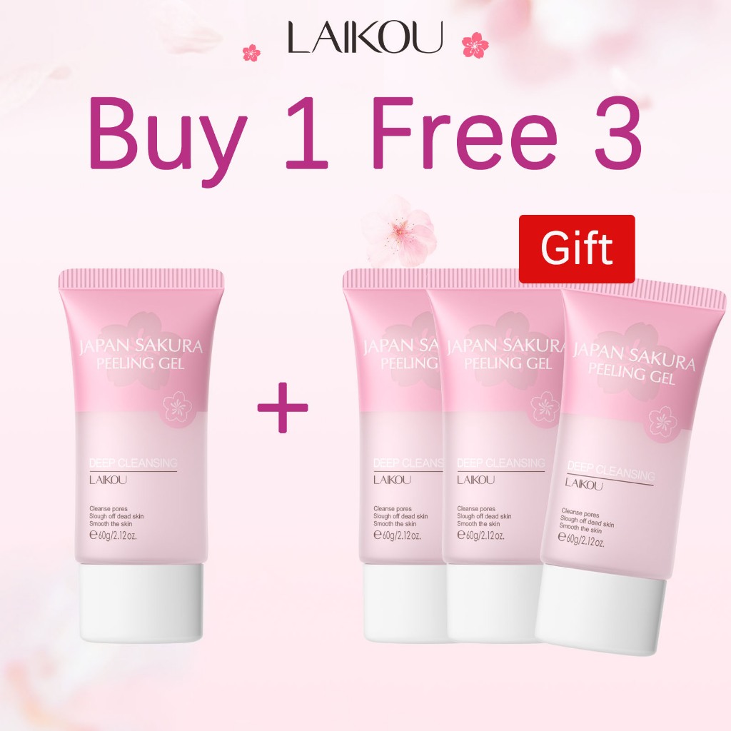 LAIKOU Japan Sakura Peeling Gel Facial Scrub Remove Dead Skin Whitening ...