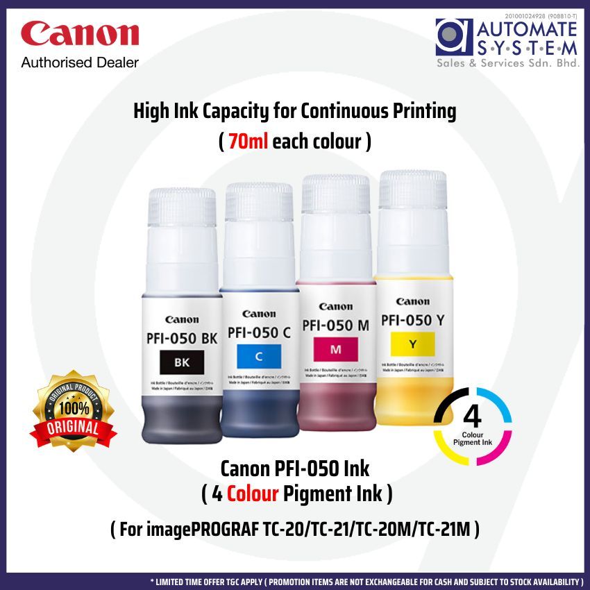 Canon PFI-050 (70ml) Ink Bottle for imagePROGRAF TC Series | TC-20, TC ...