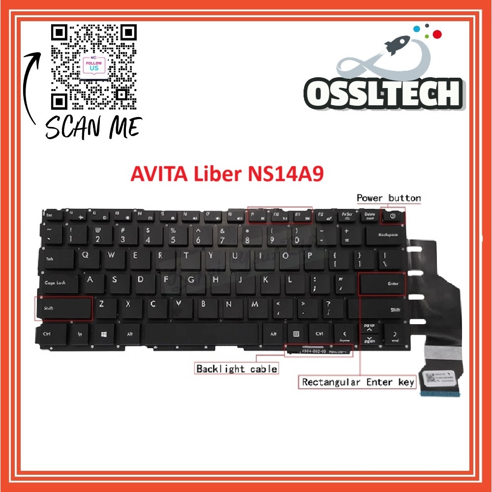 AVITA Liber NS14A9 Laptop Keyboard Replacement S210421002495 283USWB20 ...