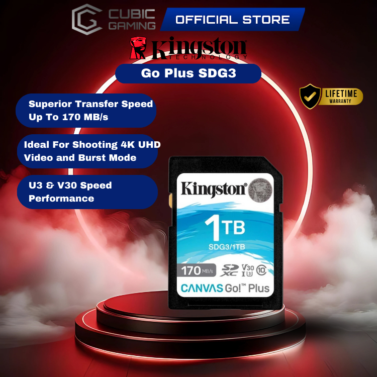Kingston Canvas Go Plus SDG3 Class 10 UHS-I U3 V30 SDXC SD Memory Card ...