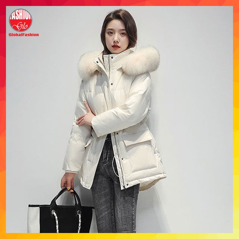 Winter Jacket Woman Baju Sejuk Perempuan Tebal Fur Hooded Windbreaker ...