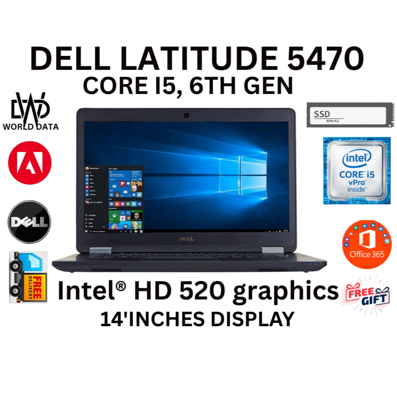 (BUDGET LAPTOP)DELL LATITUDE 5470/5480/5490/5500 INTEL CORE I5 6TH/7TH/8TH GEN RAM16GB/SSD512GB ...